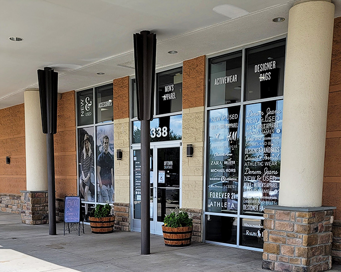 The storefront proudly advertises its fashion credentials&mdash;Zara, Michael Kors, and Ralph Lauren among the name-dropped designers awaiting inside.