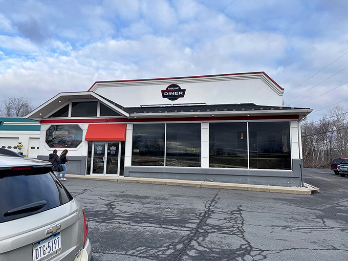 Morning light catches the Fairlane's distinctive silhouette &ndash; a Pennsylvania landmark that's been saving road-trippers from hunger one plate at a time.