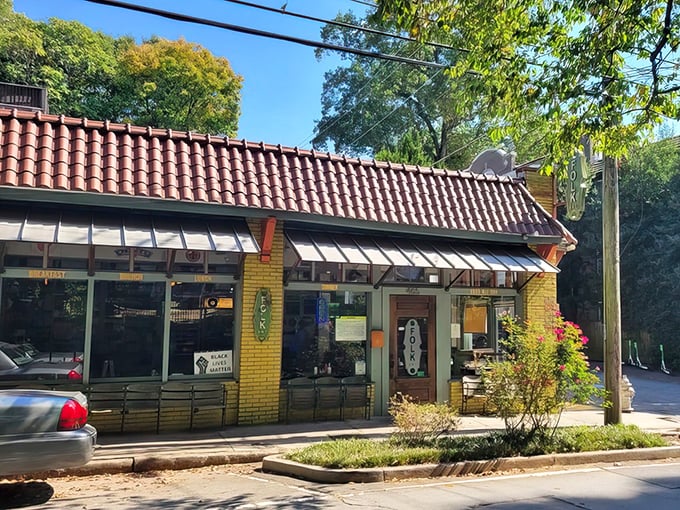 The charming storefront on a tree-lined street promises neighborhood warmth before you even taste the outstanding food inside.