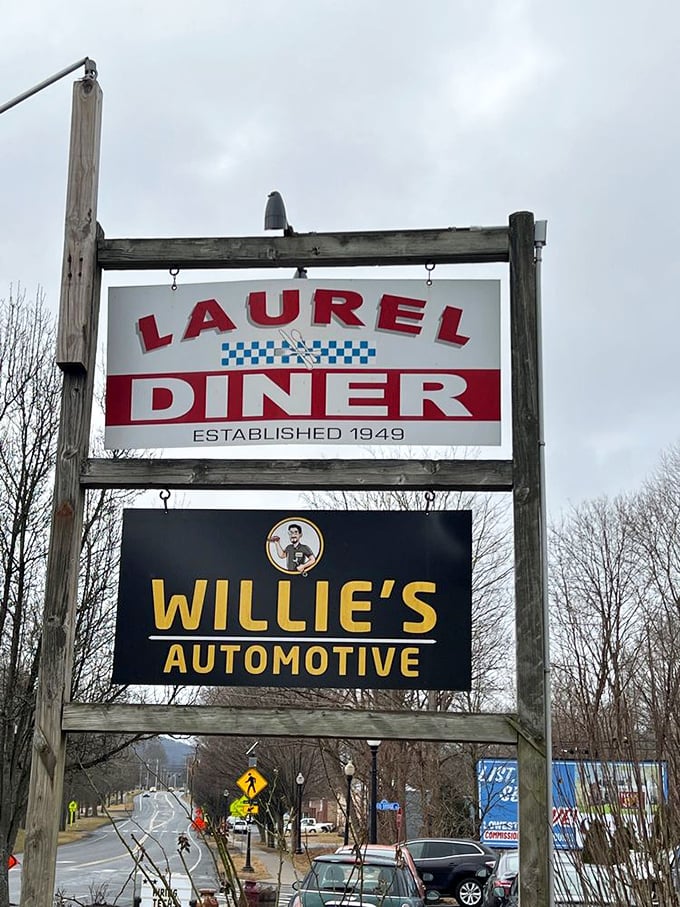The roadside sign stands as a beacon of hope for hungry travelers&mdash;a promise of honest food that's been fulfilled since 1949.