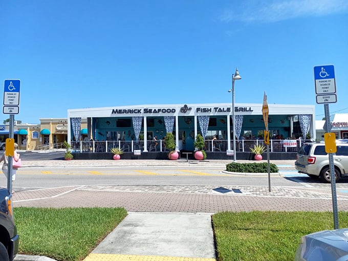 From the street, Fish Tale Grill stands as a beacon of seafood excellence—the culinary equivalent of a friend waving enthusiastically saying "Over here! The good stuff is over here!"