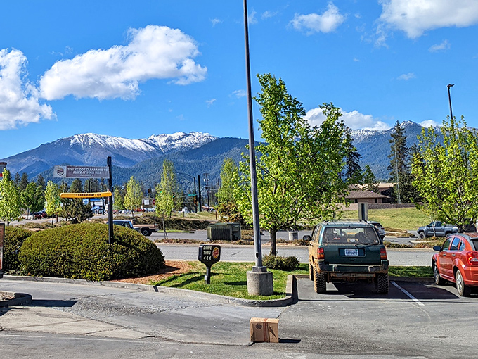 Snow-capped mountains provide the perfect backdrop for contemplating life decisions&mdash;like whether to extend your weekend stay through Wednesday.