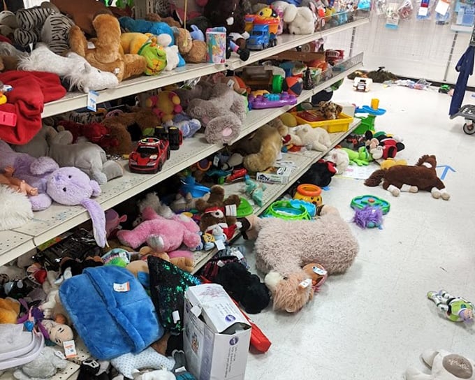 Stuffed animal paradise or toy story come to life? Either way, this aisle guarantees smiles without the retail markup of big-box stores.