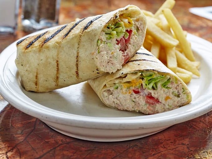 The tuna wrap&mdash;where garden-fresh veggies and perfectly seasoned tuna find their soulmates, all wrapped up in a portable package of deliciousness.