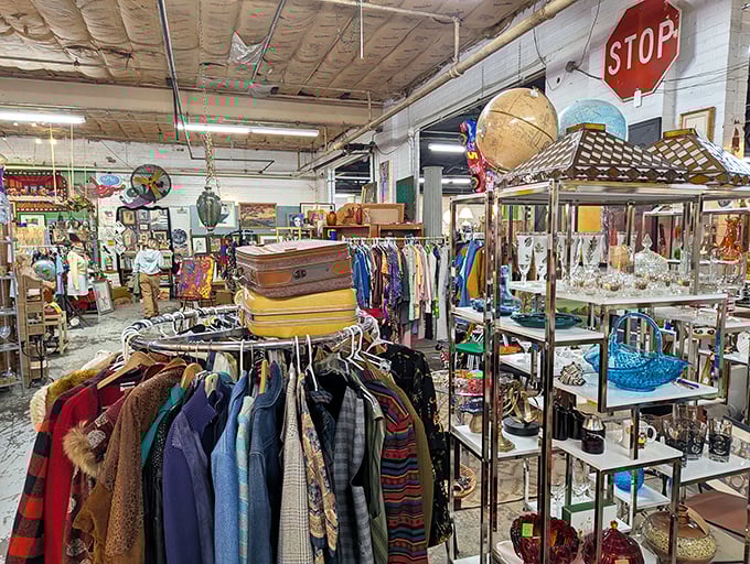 Racks of vintage clothing where each piece whispers, "I've seen things you wouldn't believe," and they're not exaggerating.