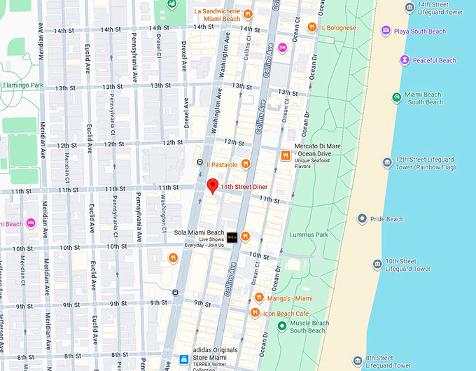 16. 11th street diner map