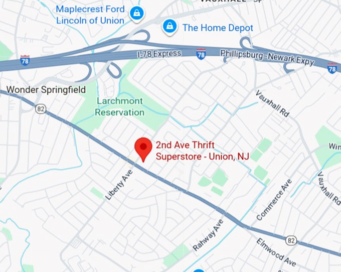 16. 2nd ave thrift superstore union, nj map