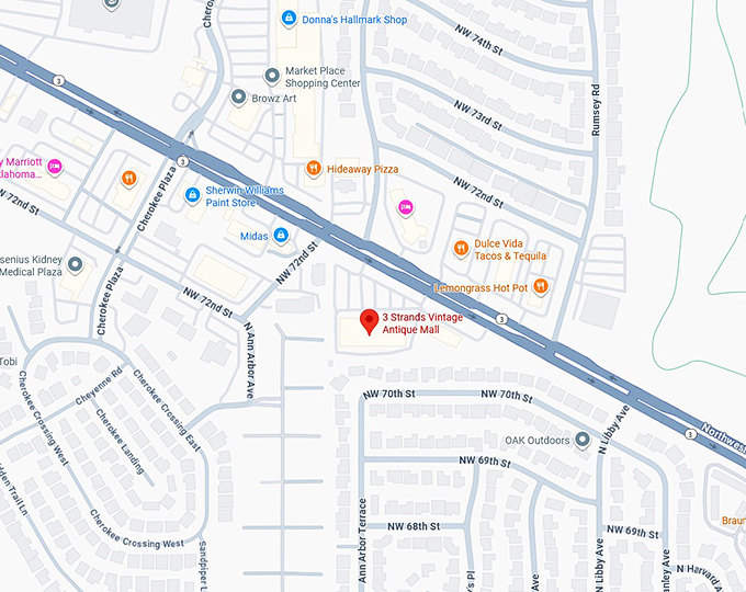 16. 3 strands vintage antique mall map