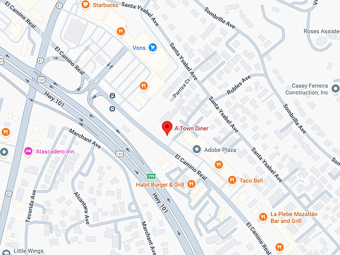 16. a town diner map