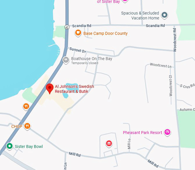 16. al johnson&rsquo;s swedish restaurant & butik map