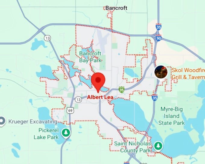 16. albert lea map