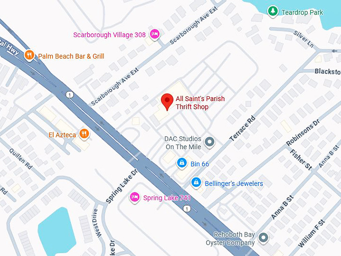 16. all saint's parish thrift shop map