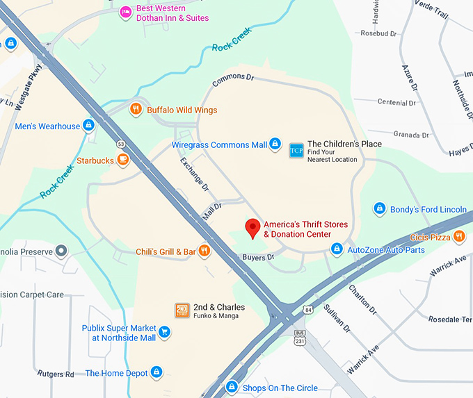 america's thrift stores & donation center map