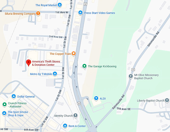 16. america's thrift stores & donation center map