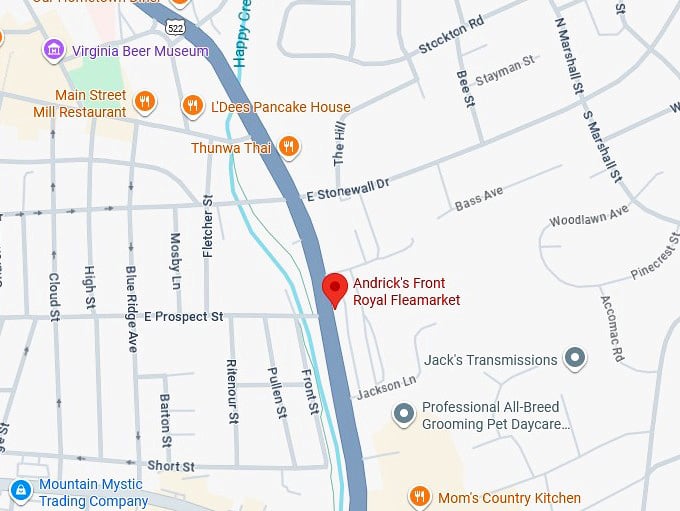 16. andrick's front royal fleamarket map