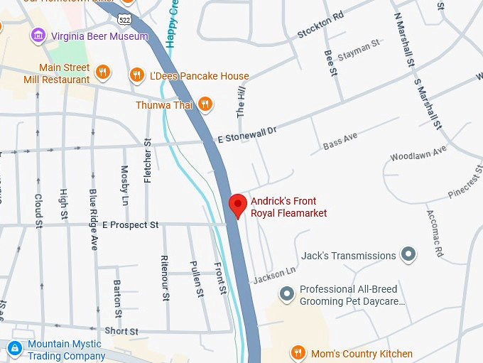 16. andrick's front royal fleamarket map