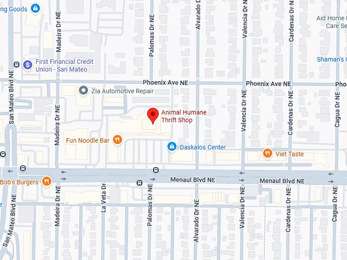 16. animal humane new mexico thrift shop map