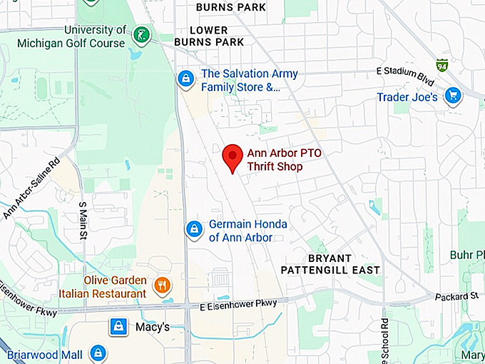 16. ann arbor pto thrift shop map