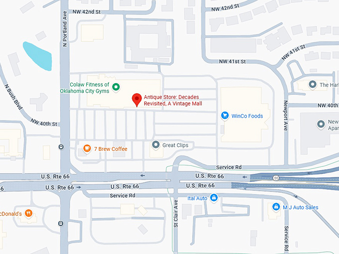 16. antique store decades revisited, a vintage mall map