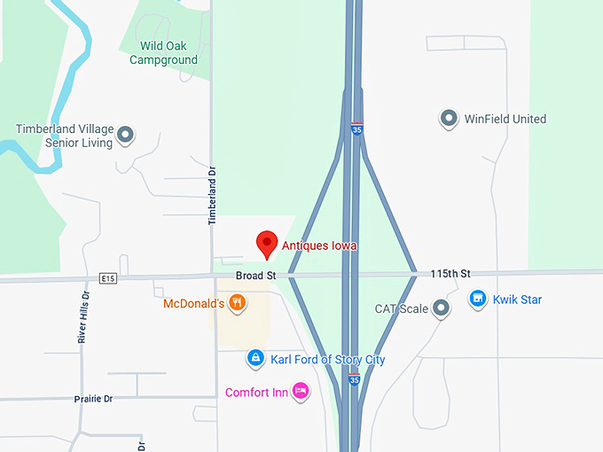 16. antiques iowa map