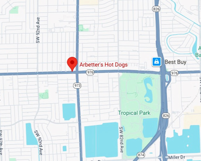 16. arbetter's hot dogs map