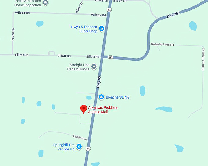 16. arkansas peddlers antique mall map