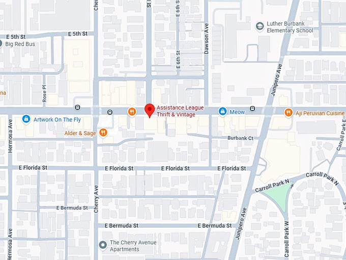 16. assistance league thrift & vintage map