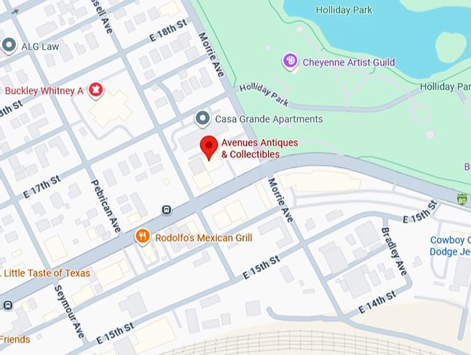 avenues antiques & collectibles map