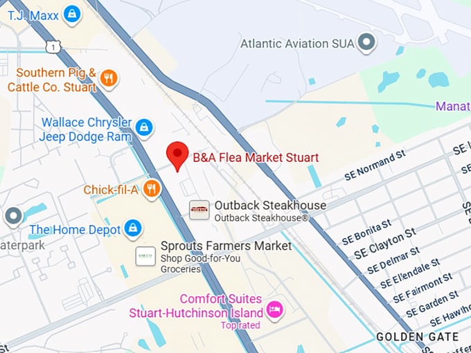 16. b&a flea market stuart map