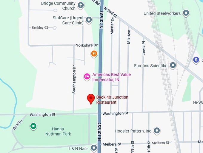 16. back 40 junction restaurant map