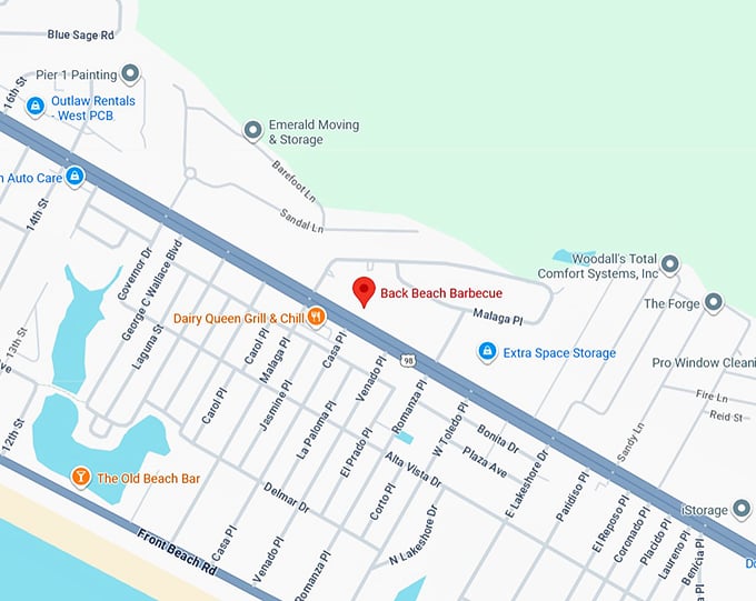 16. back beach barbecue map