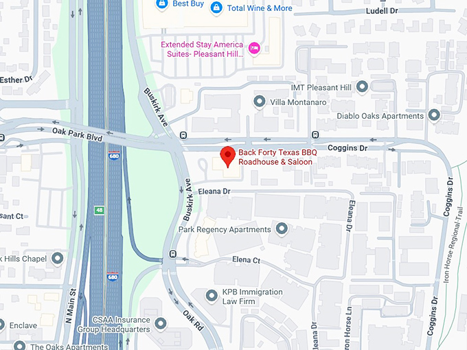 back forty texas bbq roadhouse & saloon map