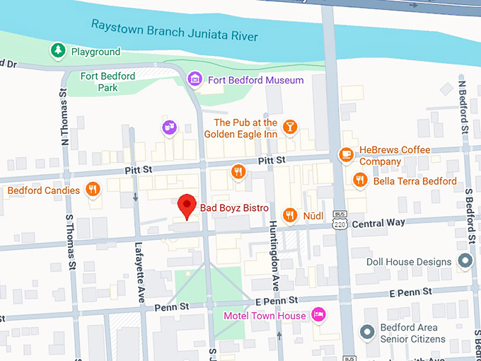 16. bad boyz bistro map