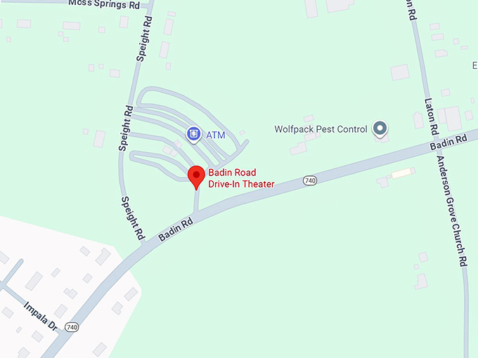 16. badin road drive in theater map