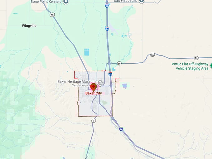 16. baker city map
