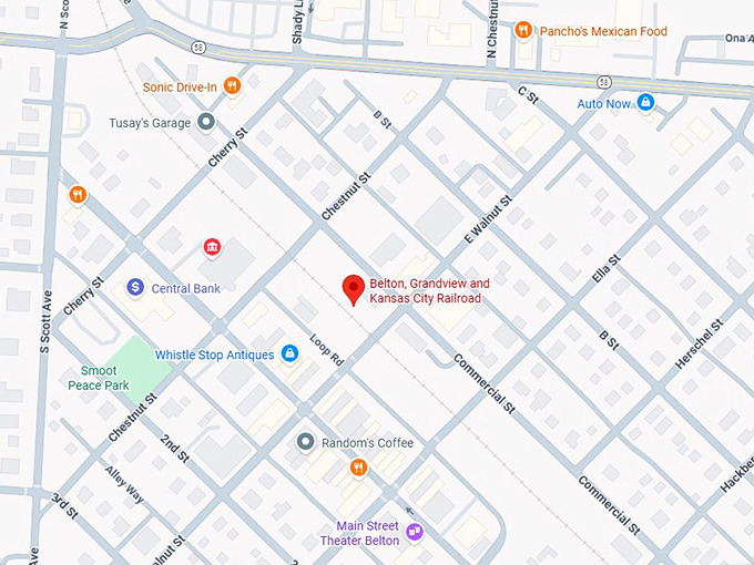 16. belton, grandview and kansas city railroad map