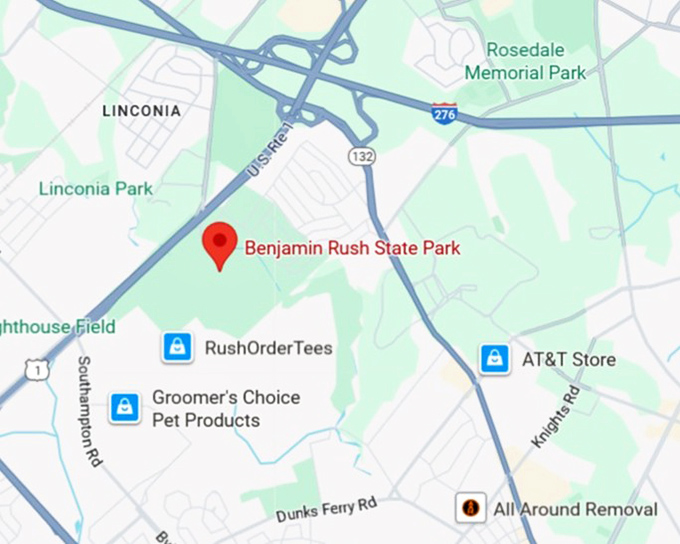 16. benjamin rush state park map