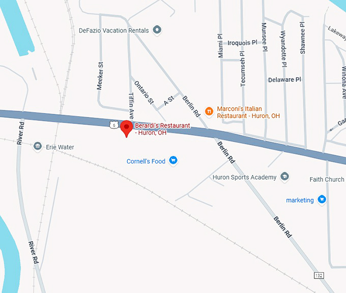 16. berardi's restaurant huron, oh map