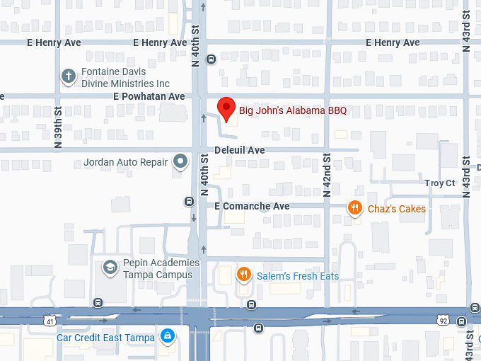 16. big john's alabama bbq map