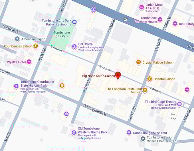 16. big nose kate's saloon map