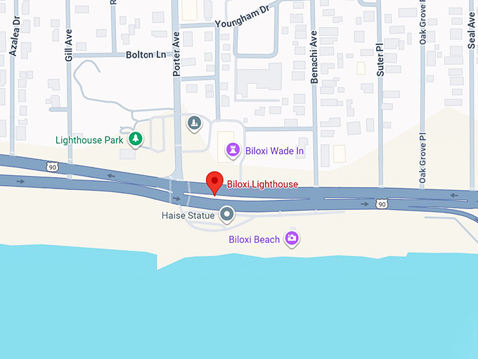 16. biloxi lighthouse map