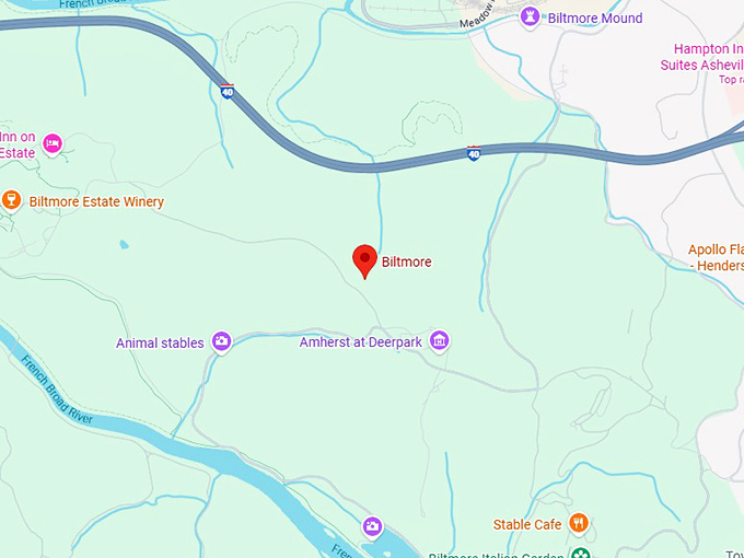 16. biltmore, asheville nc map