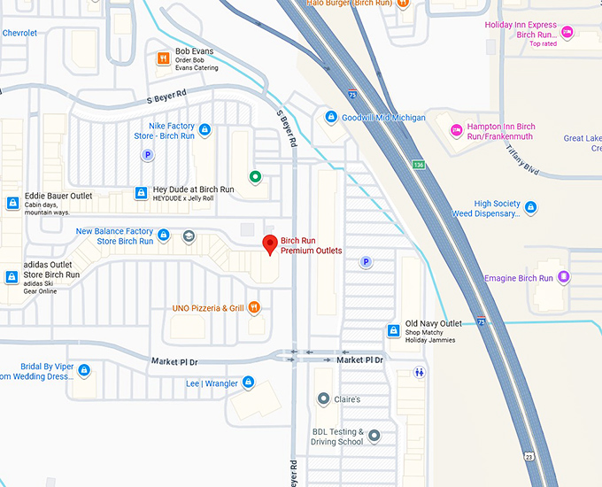 16. birch run premium outlets map