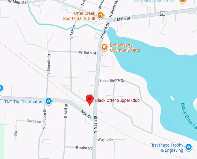 16. black otter supper club map