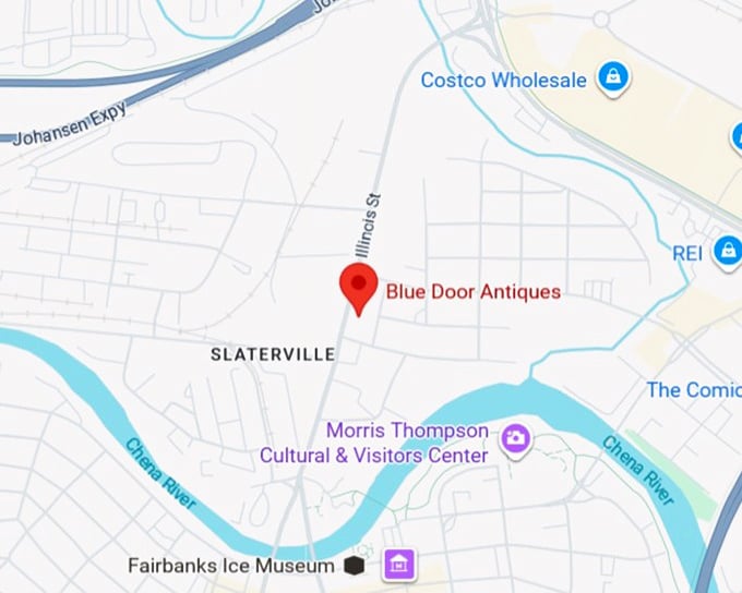 16. blue door antiques map