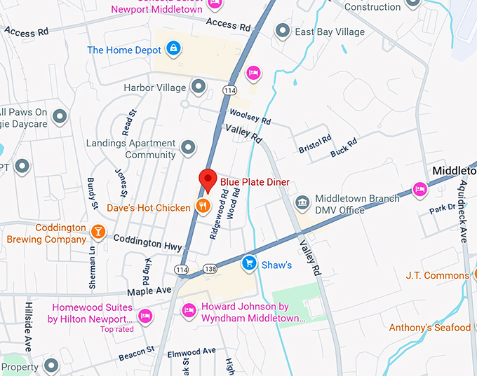 blue plate diner map