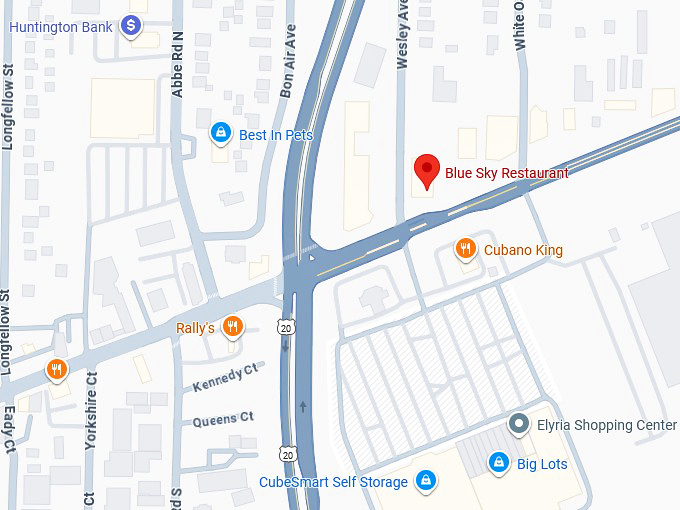 16. blue sky restaurant map