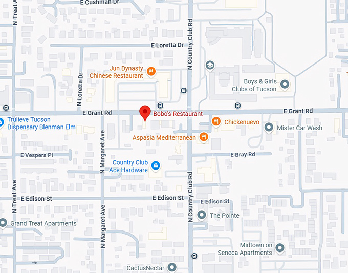 16. bobo's restaurant map