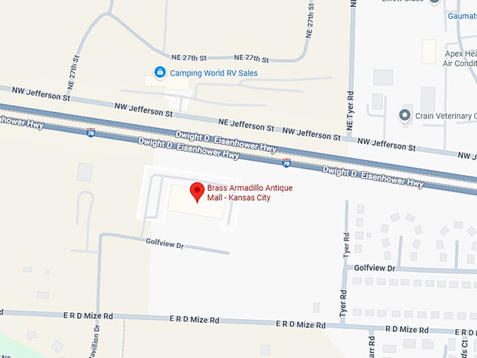 16. brass armadillo antique mall kansas city map