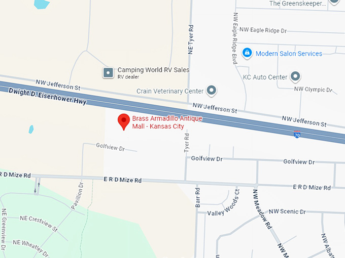 16. brass armadillo antique mall kansas city map